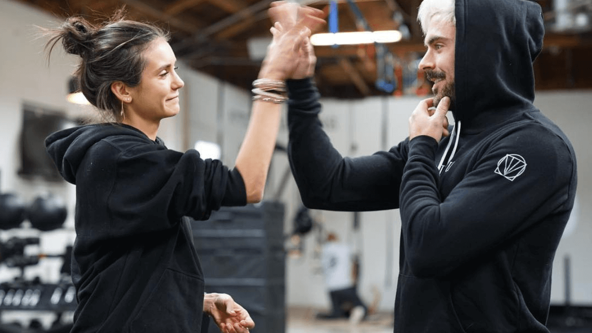 Zac Efron hits the gym with Nina Dobrev in new vlog