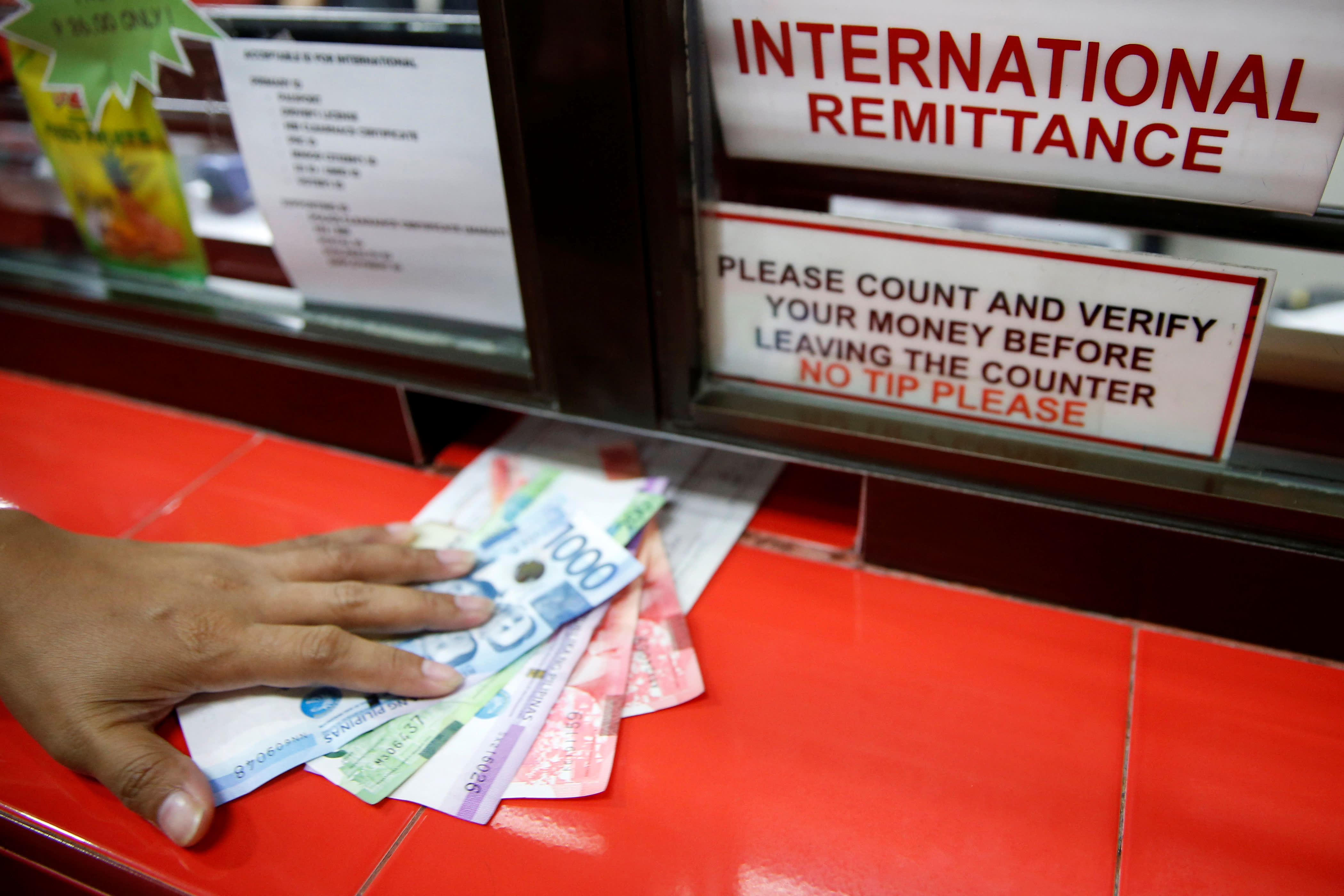 Cash remittances up 3.2 percent in first half