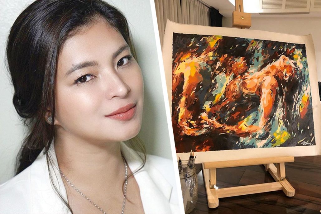 Angel shows off first artwork