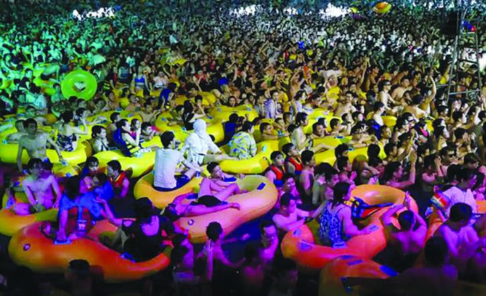 China defends Wuhan pool party