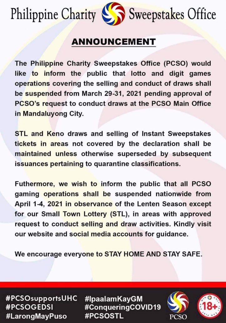 READ: Public advisory from PCSO