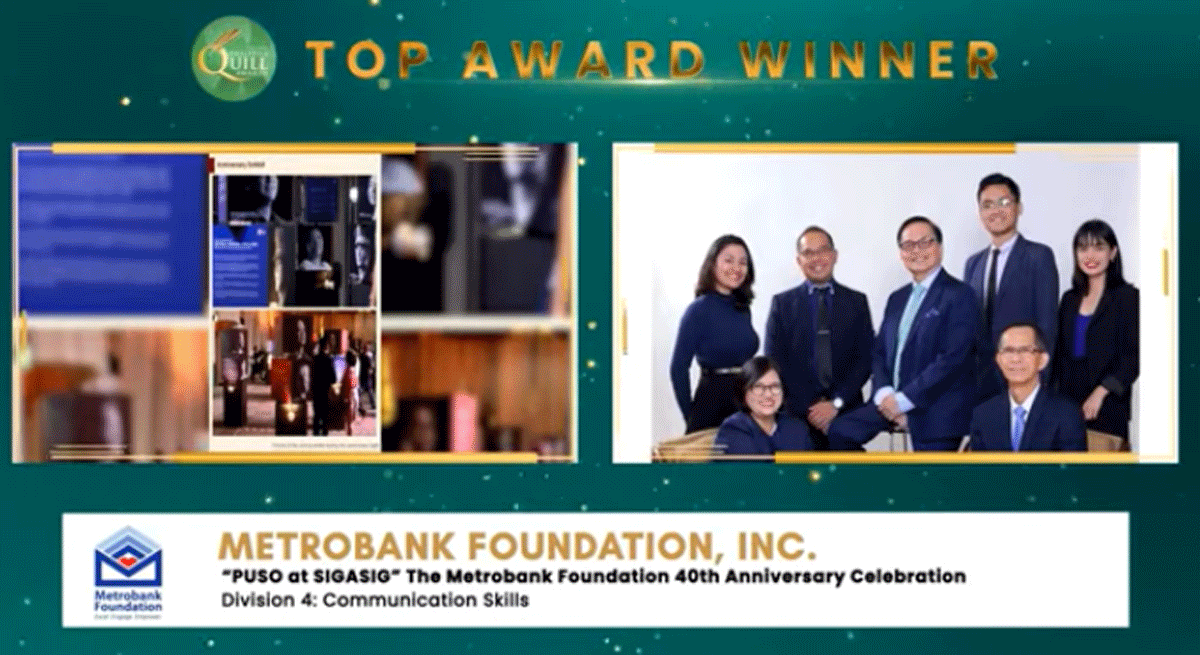 METROBANK FOUNDATION WINS THE TOP DIVISION AWARD FROM THE 18TH ...