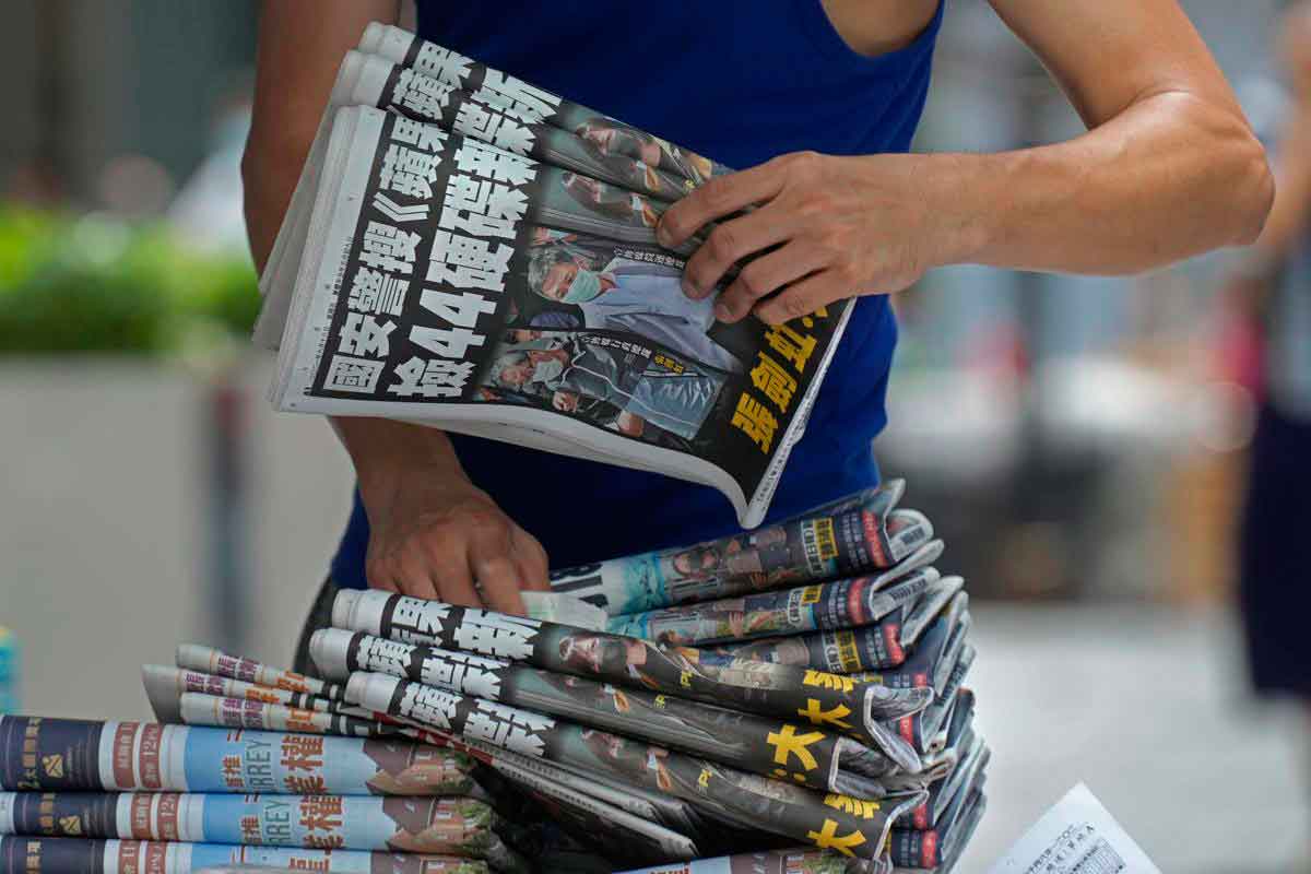 HK newspaper increases print fivefold after arrests