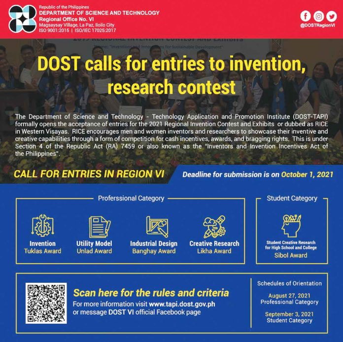 DOST calls for entries to invention, research contest