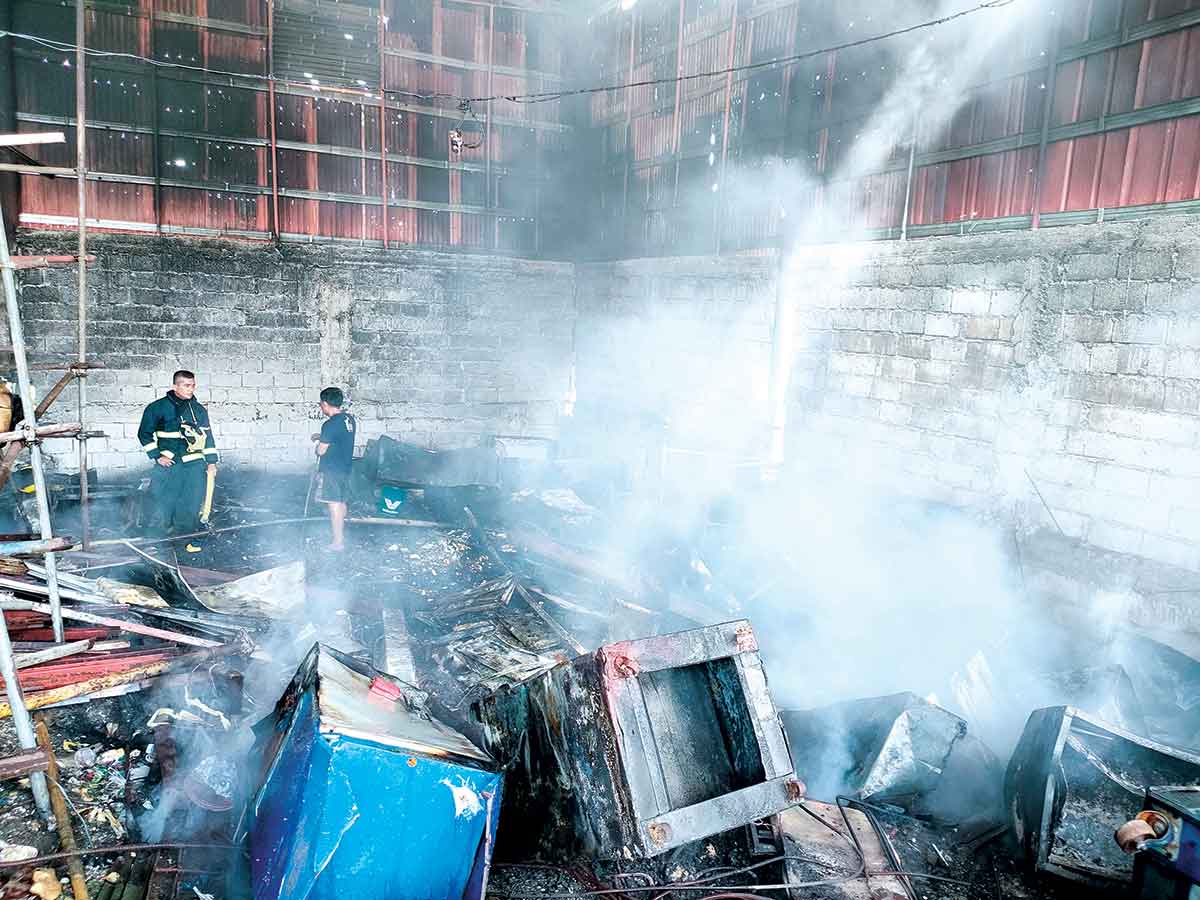 Fire hits junk shop