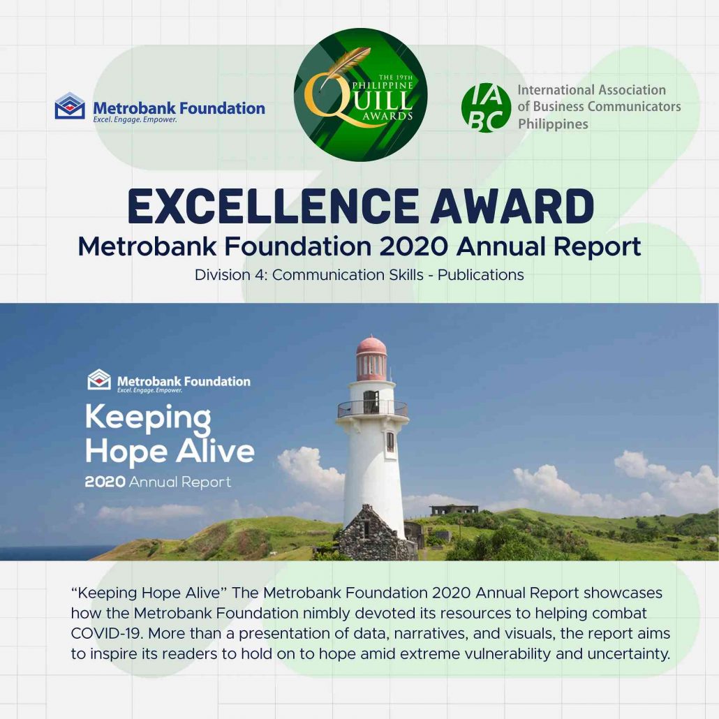 METROBANK FOUNDATION SUSTAINS WINNING STREAK IN THE PHILIPPINE QUILL ...