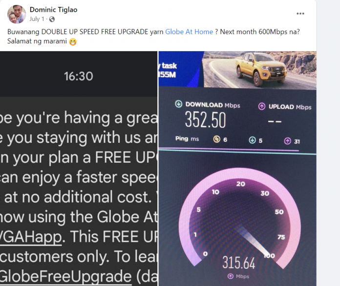 Globe At Home customers get 100 Mbps average internet speed under free ...