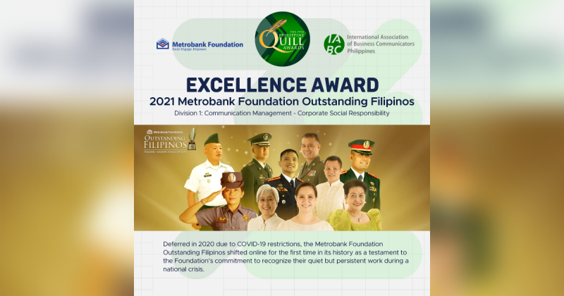 METROBANK FOUNDATION SUSTAINS WINNING STREAK IN THE PHILIPPINE QUILL ...