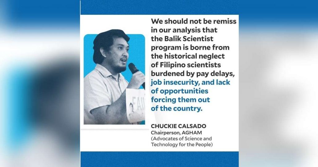 ‘Balik Scientist’: It’s gov’t fault they left in the first place