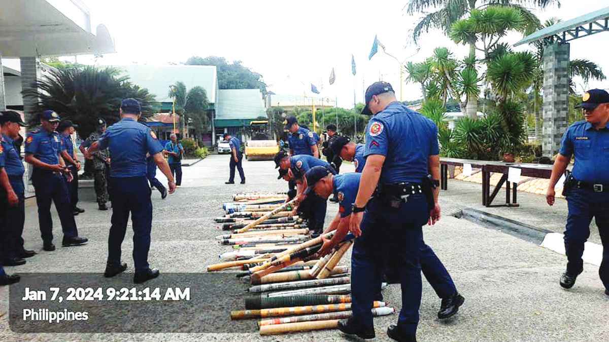 Guimaras police dispose confiscated firecrackers, ‘boga’