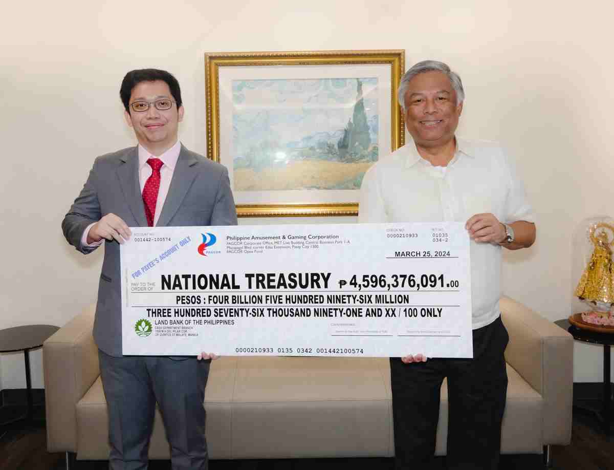 PAGCOR remits P4.59B to Treasury PAGCOR remits P4.59B to Treasury