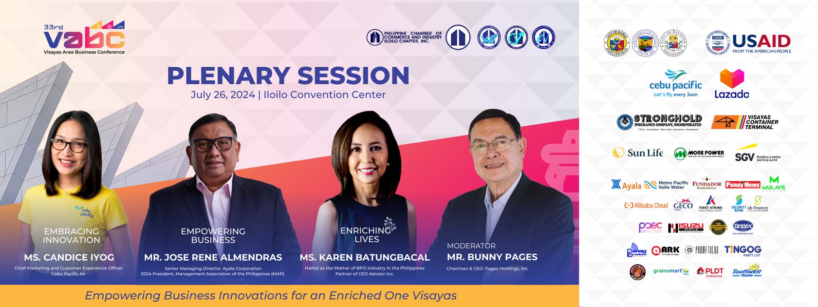 Featured Speakers at the 33rd Visayas Area Business Conference