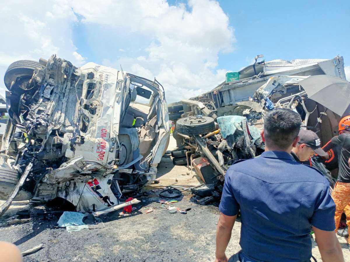 Two killed in mixer truck-wing van collision