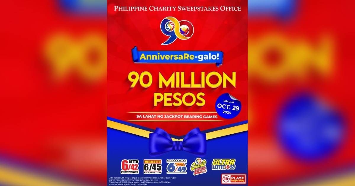 P90-M jackpot prizes for PCSO’s 90th anniversary celebration