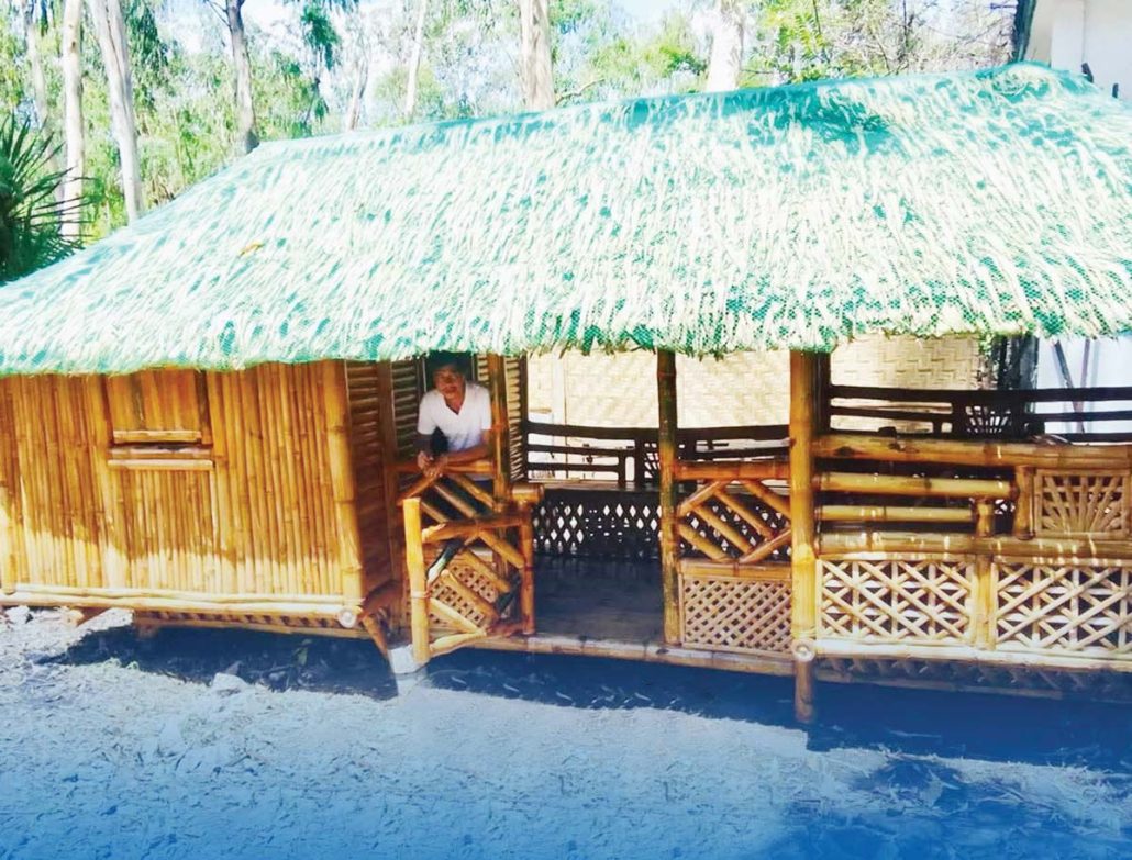 Nipa huts as temporary shelter for Kanlaon evacuees