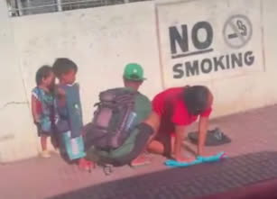 Mother who gave birth on sidewalk now safe in hospital