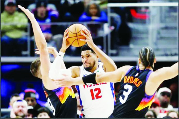 Detroit outduels shorthanded Phoenix in NBA