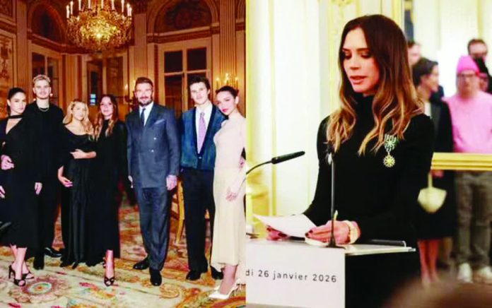 Victoria Beckham honored in Paris amid family rift