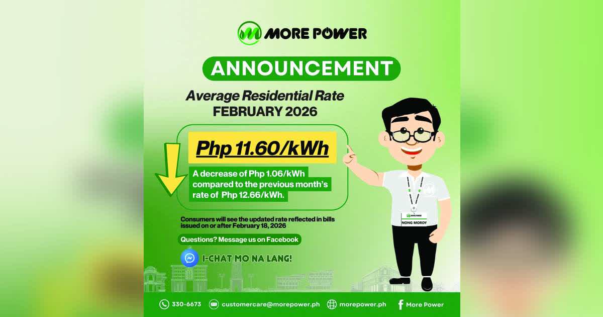 MORE Power rates reduced by P1.06/kwh